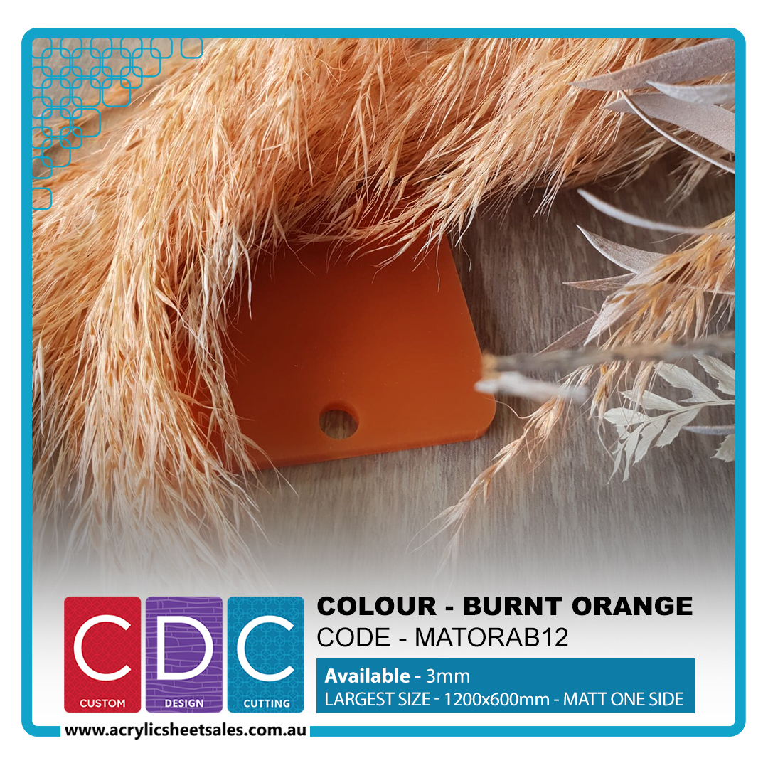 Acrylic Sheet A3 3mm Burnt Orange - Acrylic Sheet A3 Size 3mm