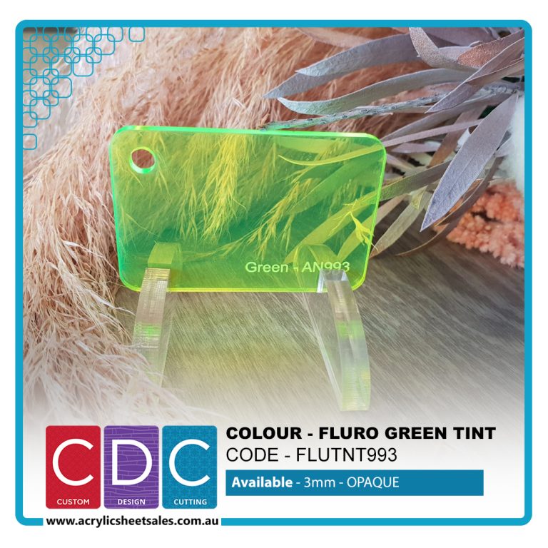 Acrylic Sheet A3 3mm Fluro Green - Acrylic Sheet A3 Size 3mm