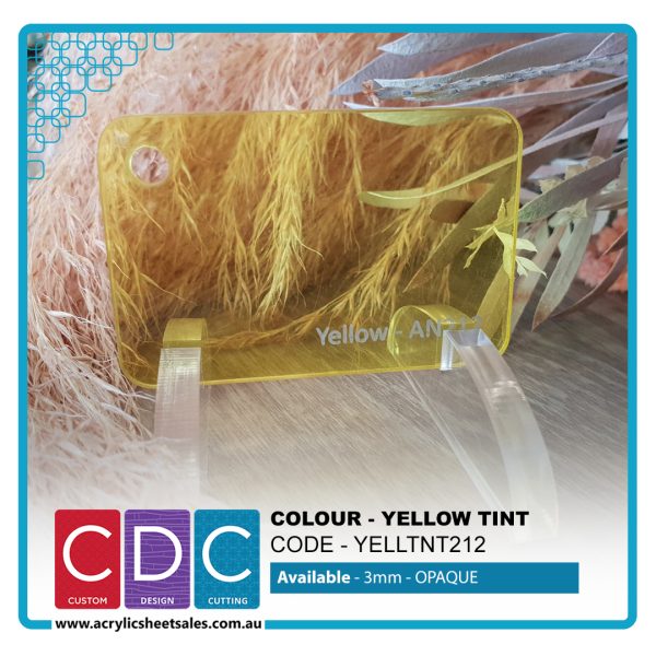 Acrylic Sheet 3mm A4 Yellow Tint - Acrylic Sheets A4 3mm